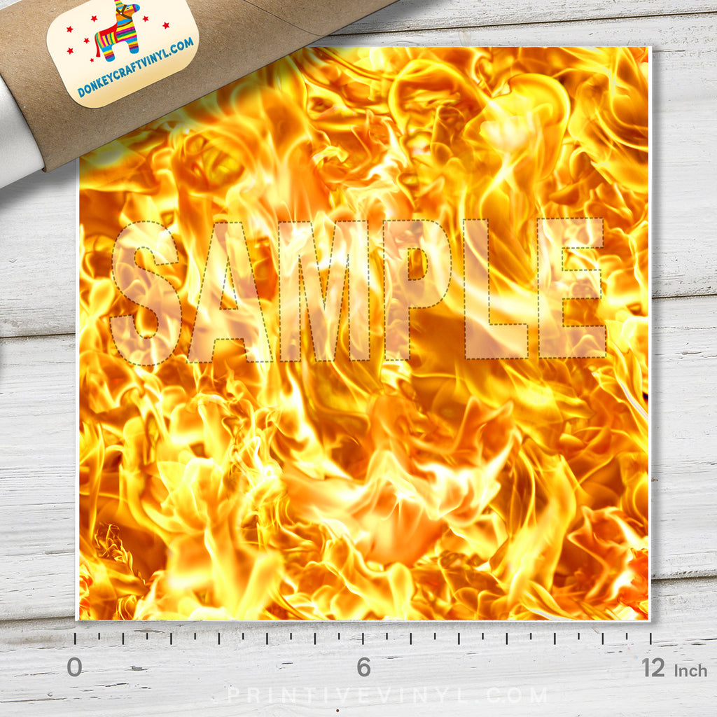 Blaze Fire Flame Printed HTV, PUFF HTV – Donkey Craft Vinyl